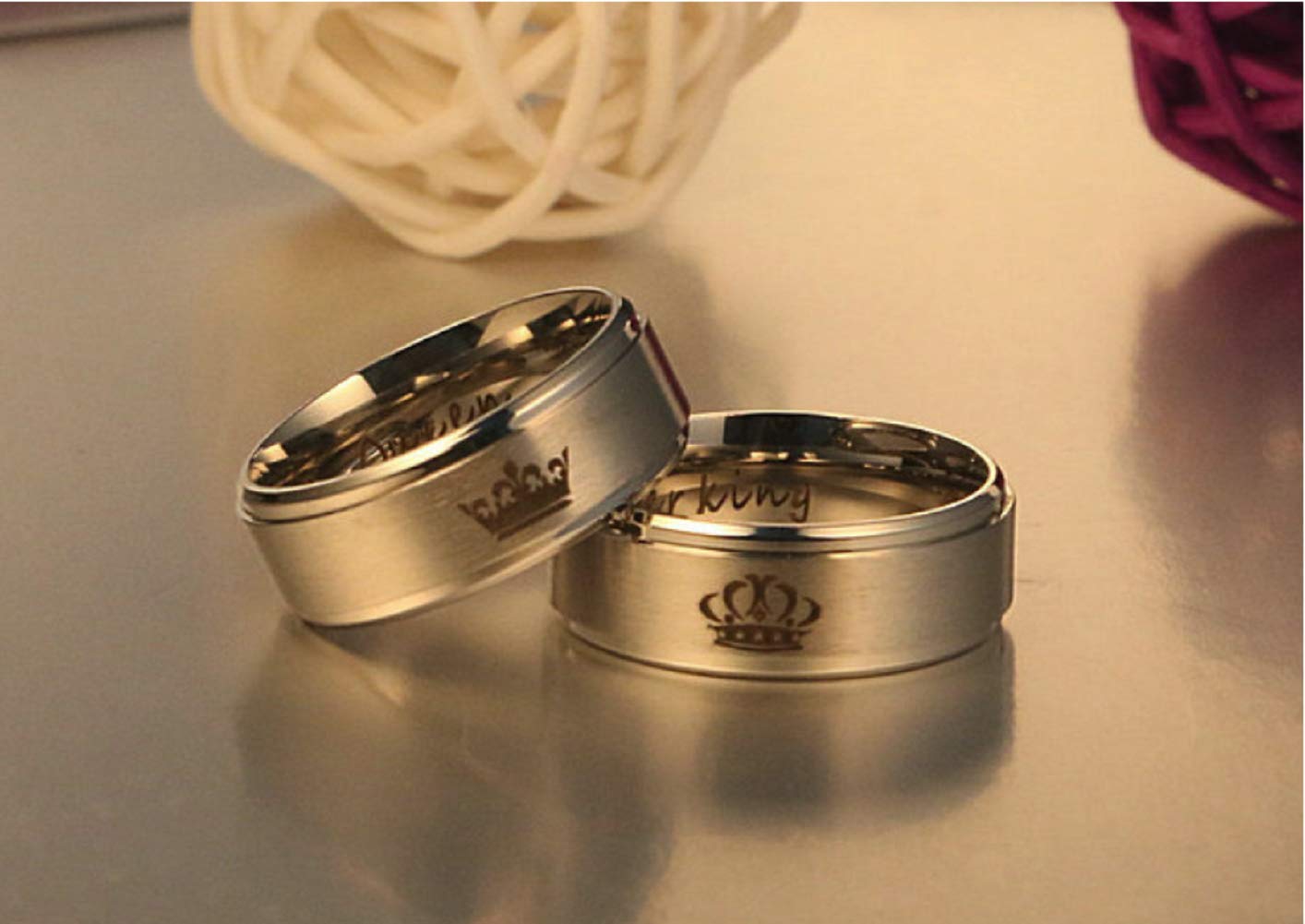 Blowin Her King Silver Stainless Steel Wedding Band Anniversary Engagement Promise Ring 6mm (His Size 8)