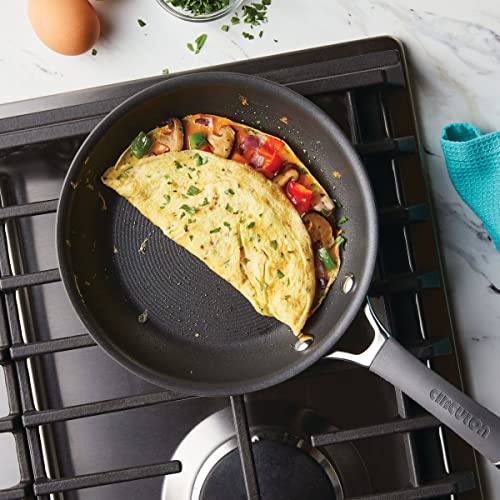 Circulon Radiance Hard Anodized Nonstick Frying / Fry Pan Set / Skillet Set - 8.5 Inch, 10 Inch, and 12.25 Inch , Gray