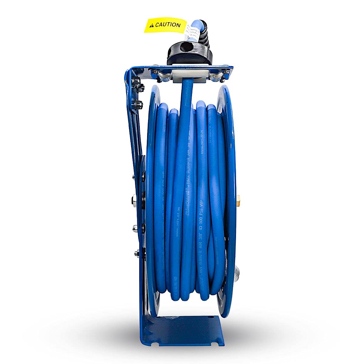 BLUBIRD BBRHD1250 18ga. Retractable Hose Reel with 1/2" X 50' Air Hose, 12 Point Ratcheting Gear, Next-Gen Rubber, Lightest, Strongest, Most Flexible, 300 PSI, -50F to 190F Degrees, Polyester Braided