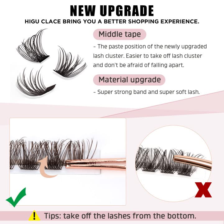 Colored Lash Clusters DIY Eyelash Extensions 72 C/D Curl Colored Cluster Lashes Brown Blue Purple Green Red Individual Lashes Cluster Eyelash Clusters Thin Band DIT at Home(Volume Brown-D mix8-16)