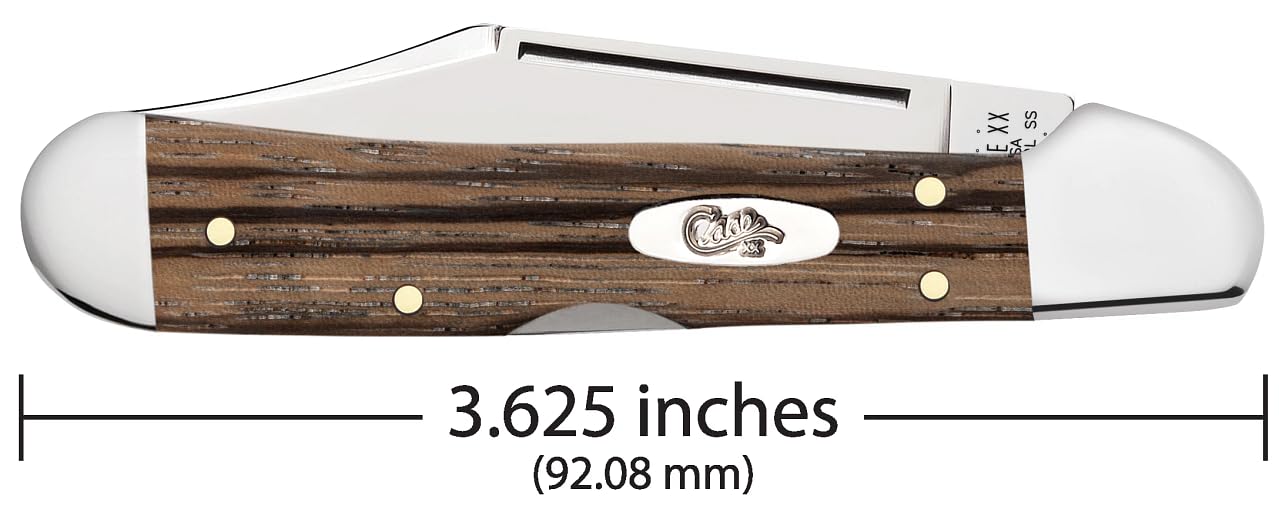 Case xx Knives Mini Copperlock Natural Zebra Wood 25143 Stainless Pocket Knife