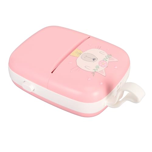 DISREGARDED Pocket Thermal Printer Mini Photo Printer with 3 Rolls Paper Notes Label Maker Built in Battery ABS for Office Home (Pink)