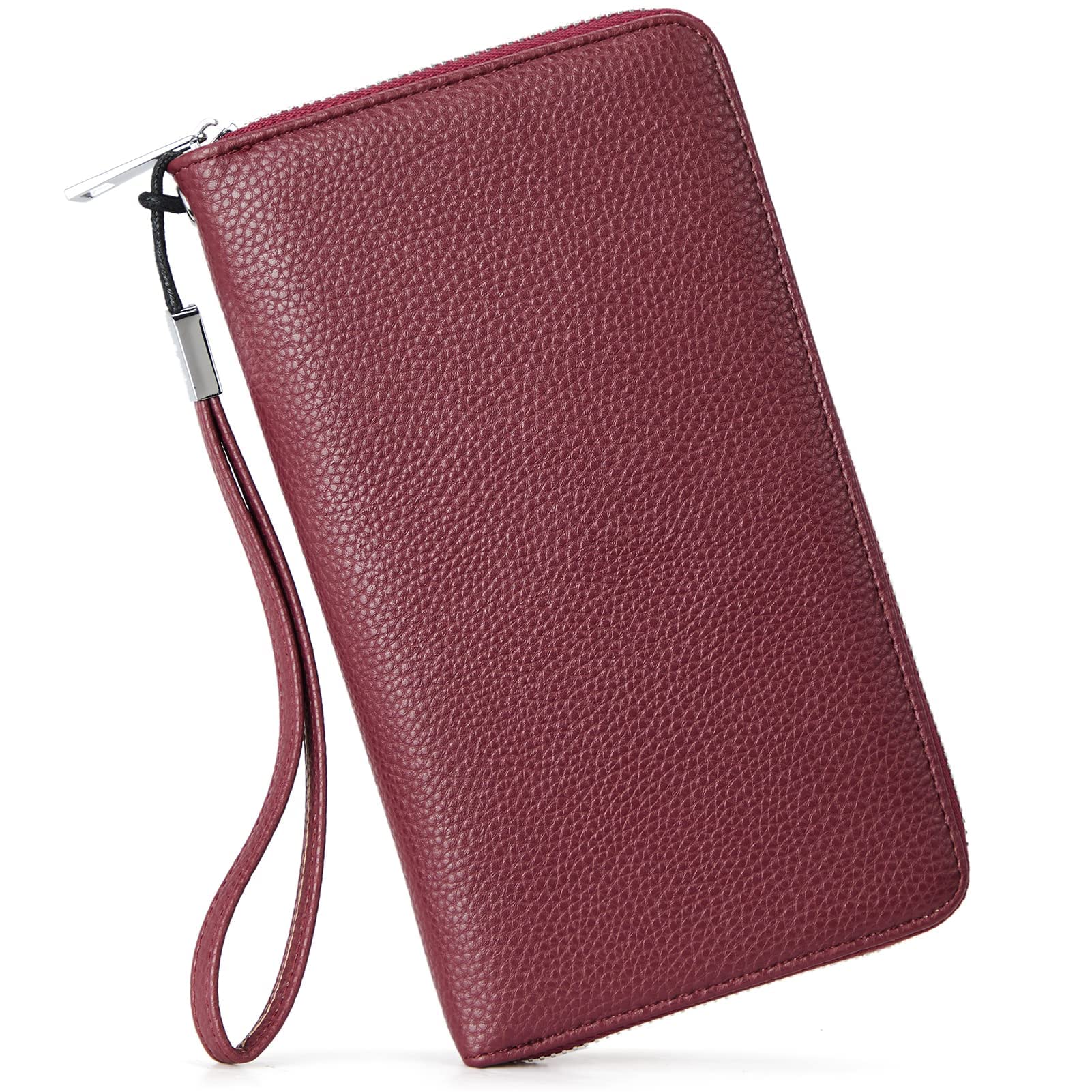 Telena Backpack Purse for Women with Women Wallets Leather Wristlet Wallet Clutch Large Capacity Organizer Ladies Wristlet Purse Fuchsia