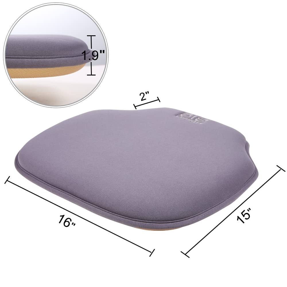 Big Hippo Memory Foam Chair Pads for Dining Chairs Non-Skid Backing Kitchen Dining Chair Cushion Seat Cushion with Ties,Thick Comfortable Seat Cushion Pad,16"x15"(1 Pack, Gray)