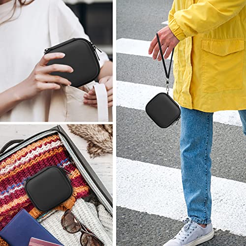 Elonbo Carrying Case for Marklife P12 Mini Bluetooth Label Maker Machine, Portable Wireless Handheld Label Printer Travel Protective Bag Storage Holder, Mesh Pocket Fits Label Paper Tape. Black+Grey