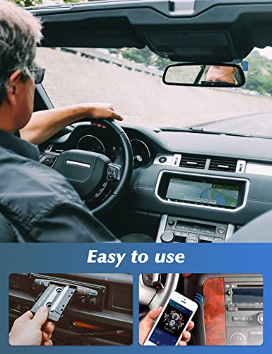 Elook 2023 Car Cassette Aux Adapter Kit, with Upgraded Smartphone to 3.5 mm Headphone Jack Adapter for Phone, MP3 ect. Black