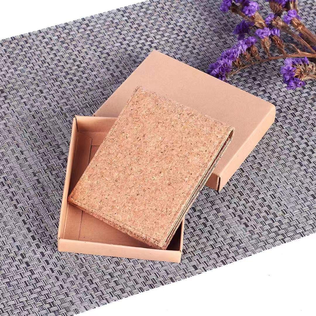 MANISHO Cork Wallet Christmas Gift, Eco-friendly Vegan Bifold Wallet with 2 ID Windows & with 6 Card Slots for Men Women, Non Leather Retro Style Theftproof Billfold