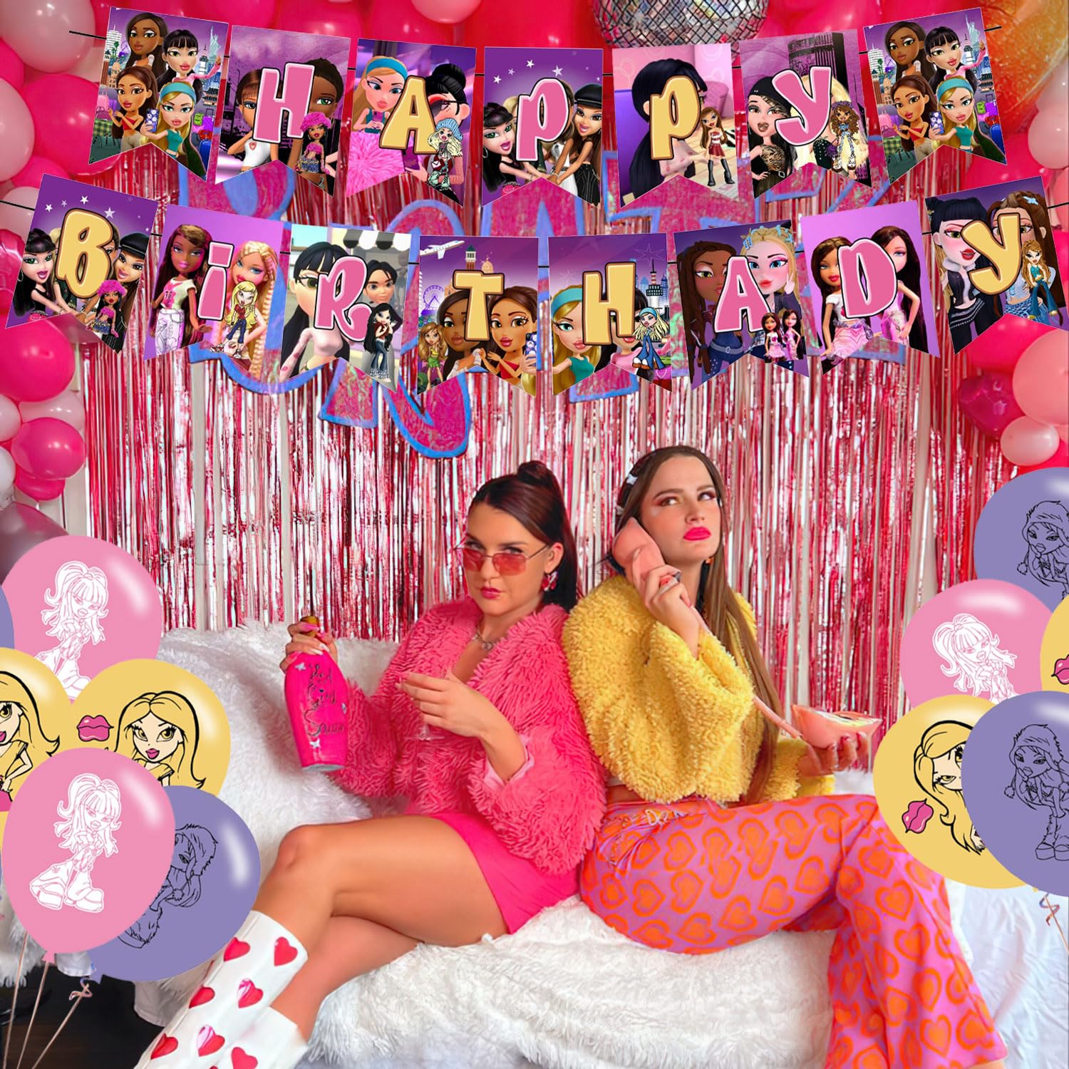 β¬ππΆππ Birthday Party Supplies, β¬ππΆππ Party Decorations,β¬ππΆππ Girl Party Theme Includes Balloons,Banner,Cake Toppers for Kids Birthday Theme Party Decorations