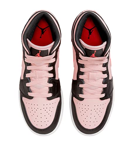 Nike mens Air Jordan 1 Mid GS Shoes, Atmosphere/Infrared 23 Black, 6 Big Kid