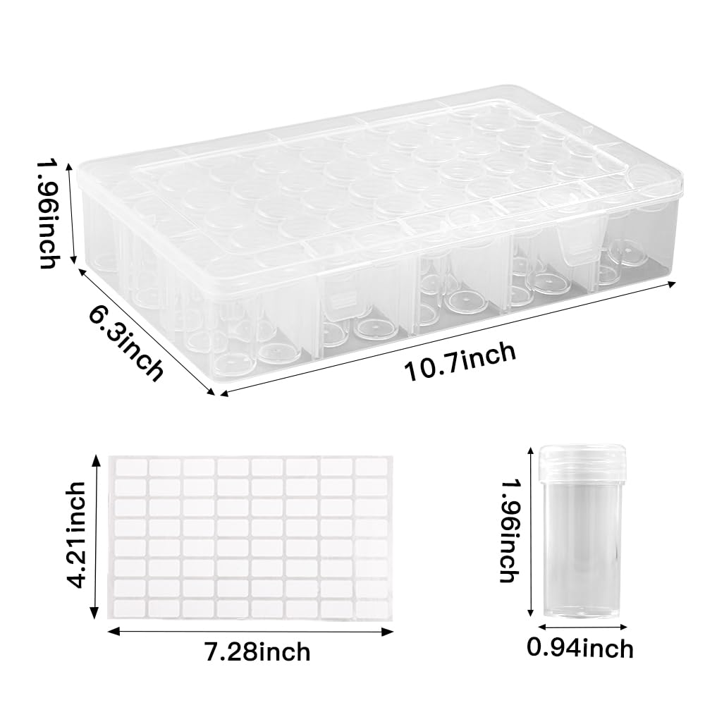 Diamond Painting Storage Containers, 60 Grids Bead Organizer Box with Adjustable Dividers, Diamond Art Bead Box Organizer