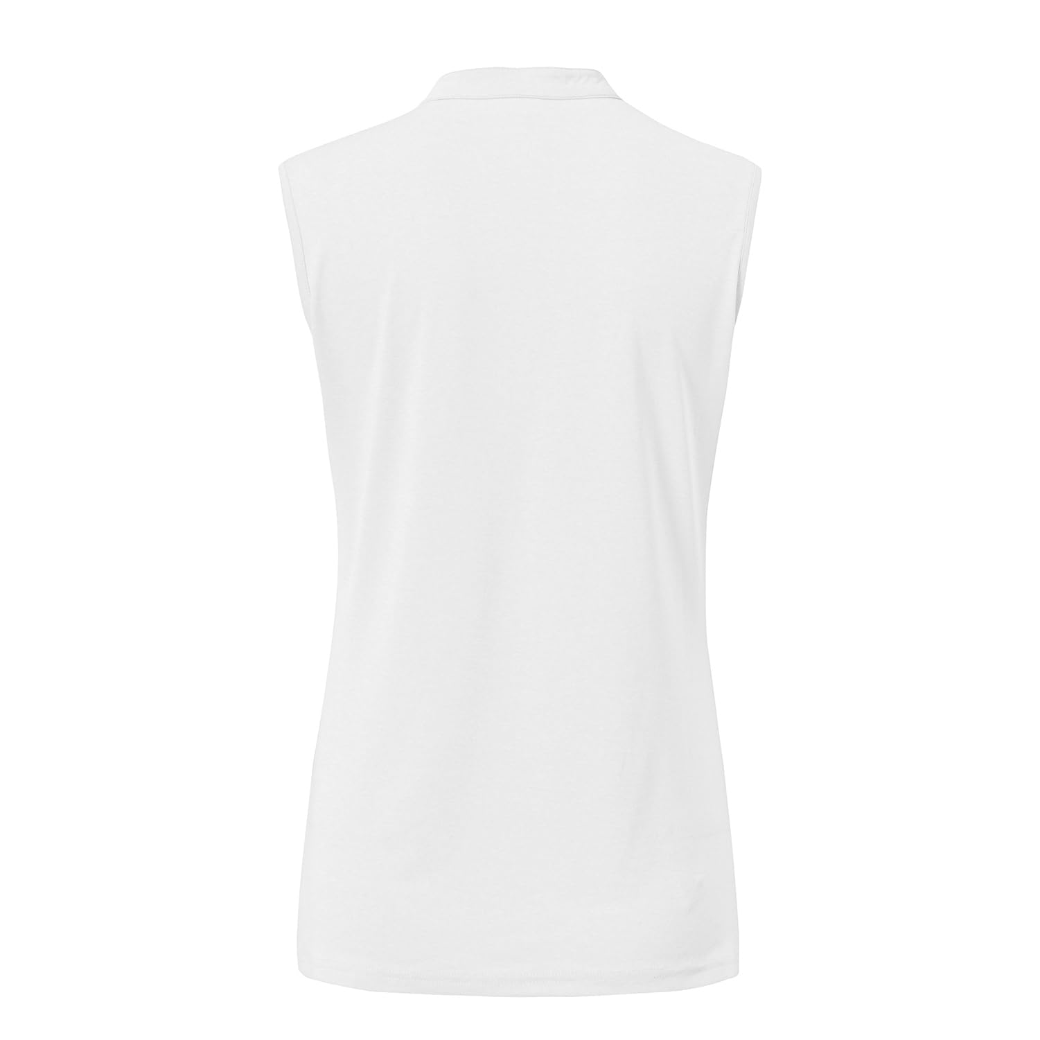 BASUDAM Women's Sleeveless Golf Polo Shirts V-Neck Collarless Tennis Athletic T-Shirts Quick Dry White XL