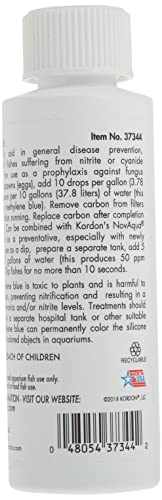 Kordon Methylene Blue Disease Preventative โ Safe for Freshwater & Saltwater Aquariums, Prevents Fungal Infections & Treats Parasites, Reduces Fish Stress, 4-Ounces