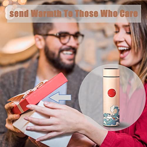 Coffee Thermos Water Bottle, Smart Tea Infuser Bottle with LED Temperature Display, Trendy style 17 OZ Stainless-Steel Water Bottle