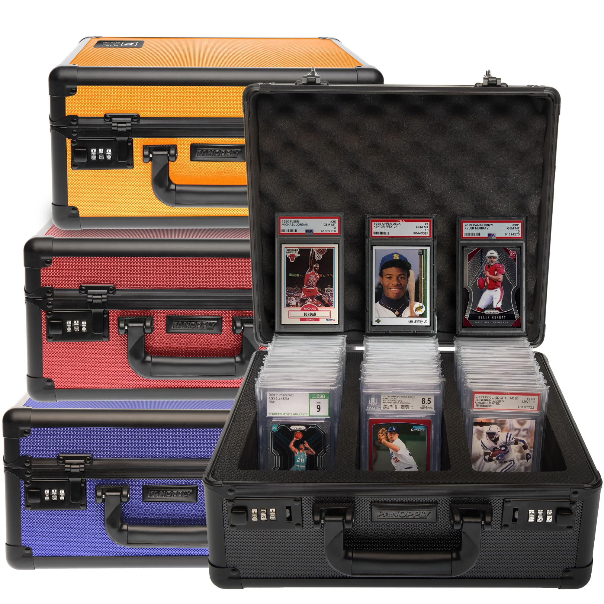 PANOPPLY Slab Armor 120+ 3 Row Psa Graded Card Storage Box Graded Card Case Psa Slab Case for Graded Cards Psa Card Case Baseball Card Cases for Sports Cards Storage Sports Card Case (Black)