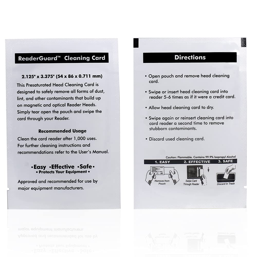GUTANWU CR80 Cleaning Cards, Dual Side Card Reader Cleaner, POS Swipe Terminal Cleaning Cards (10pcs)