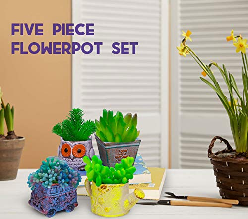 CHENP.HMC Planters Set of 5 Ceramic Succulent Planter Pot with Drainage,Planting Pot Flower Pots,Small Planter Pots for Garden,Cactu,Succulent Pot(Plants Not Included)…