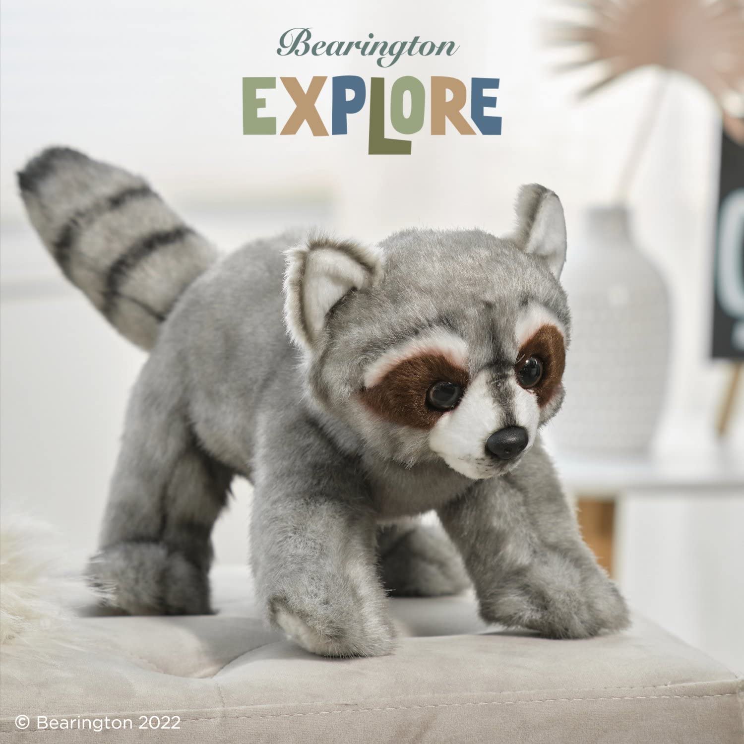 Bearington Lil' Rocko Small Plush Stuffed Animal Raccoon, 7 inches
