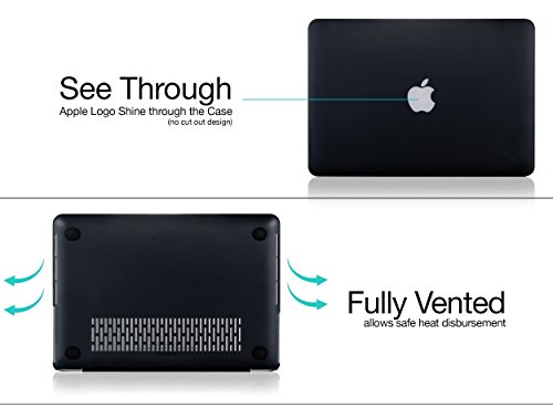 Kuzy Older Version Case Compatible with MacBook Pro 13 inch Case 2015-2012 Release Models A1425 A1502 MacBook Pro Case Retina Display Hard Shell Cover for 13.3 inch Mac Book Pro Case, Black