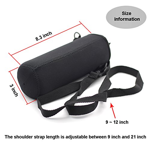 Kvvdi 2 Pack 32 oz Neoprene Glass Water Bottle Cooler Sleeve Insulator 32oz Bottle Cover Holder Carrier with Shoulder Strap
