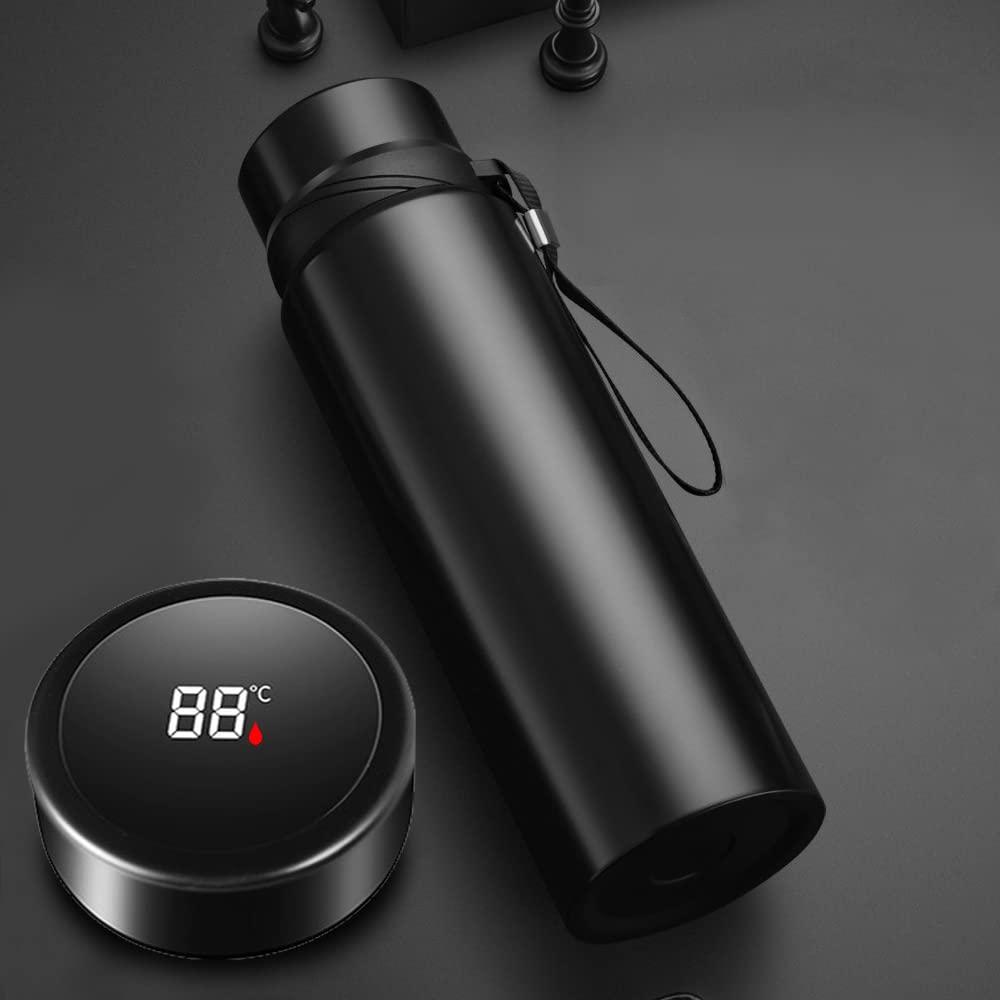 Coffee/Tea thermos, 21 Oz Smart Coffee bottle, LED Temperature Display Tea Infuser Bottle, Sports Water Bottle, Double Wall Vacuum Insulated Water Bottle, Stay Hot or Cold for 24 Hours
