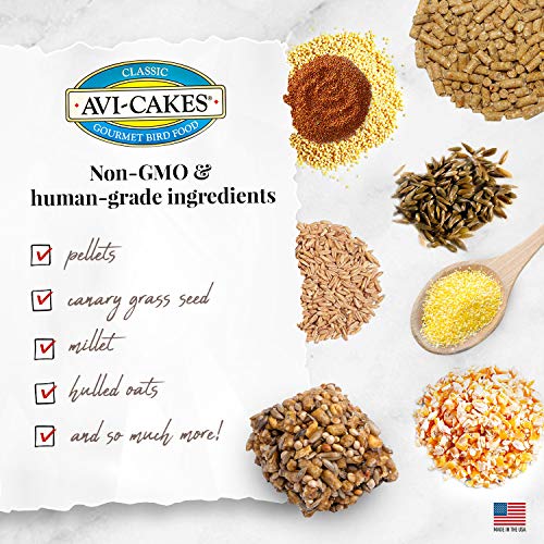 LAFEBER'S Classic Avi-Cakes Pet Bird Food, Made with Non-GMO and Human-Grade Ingredients, for Parrots, 12 oz