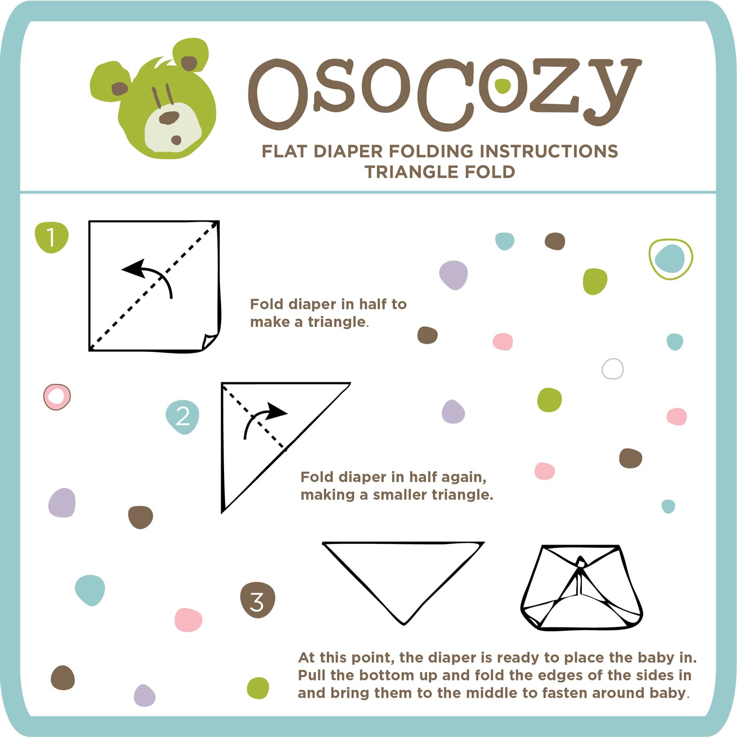 OsoCozy Bleached Birdseye Flat Cloth Diapers (6 Pack) - 27 x 27 Inches, One-Layer Flat Cloth Baby Nappies Made of Soft, Durable 100% Birdseye Weave Cotton…