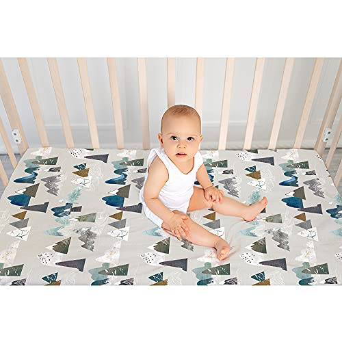 TANOFAR Mountains Baby Boy Crib Sheet Toddler Bed Sheets Soft Breathable Nursery Bedding
