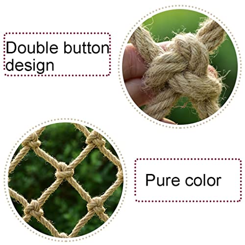 Children's Safety net, Hemp Rope, Climbing net, Balcony Stair net, Versatile Hand-Woven Hemp Rope net, Fence Protection net, Ceiling net Protective Net Barrier 6mm(Colour: Yellow,S
