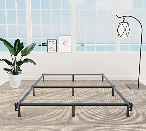 HOMUS Modern Metal Platform Bed Frame King, Heavy Duty Low Profile Bed Base - 3000lbs Capacity Support, Easy Assemble, Black