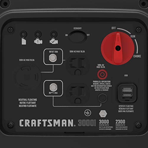 Craftsman C0010030 3,000-Watt Gas-Powered Portable Generator - Reliable & Versatile - Quiet Operation - Ideal for Outdoor Activities - Powered by Generac - 50 State/CARB Compliant