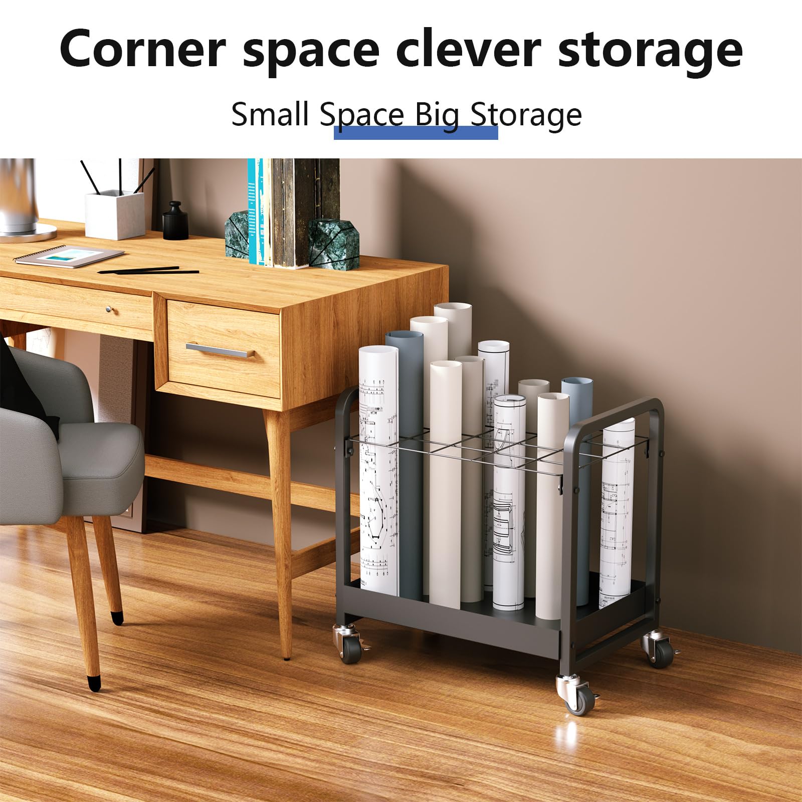 Blueprint Holder - Stuffygreenus 20- Slots Blueprint Storage for Architects, Engineers, Designers, Architectural Plan Storage, Blueprint Organizer for Large & Small Files, Portable Tube Storage Box