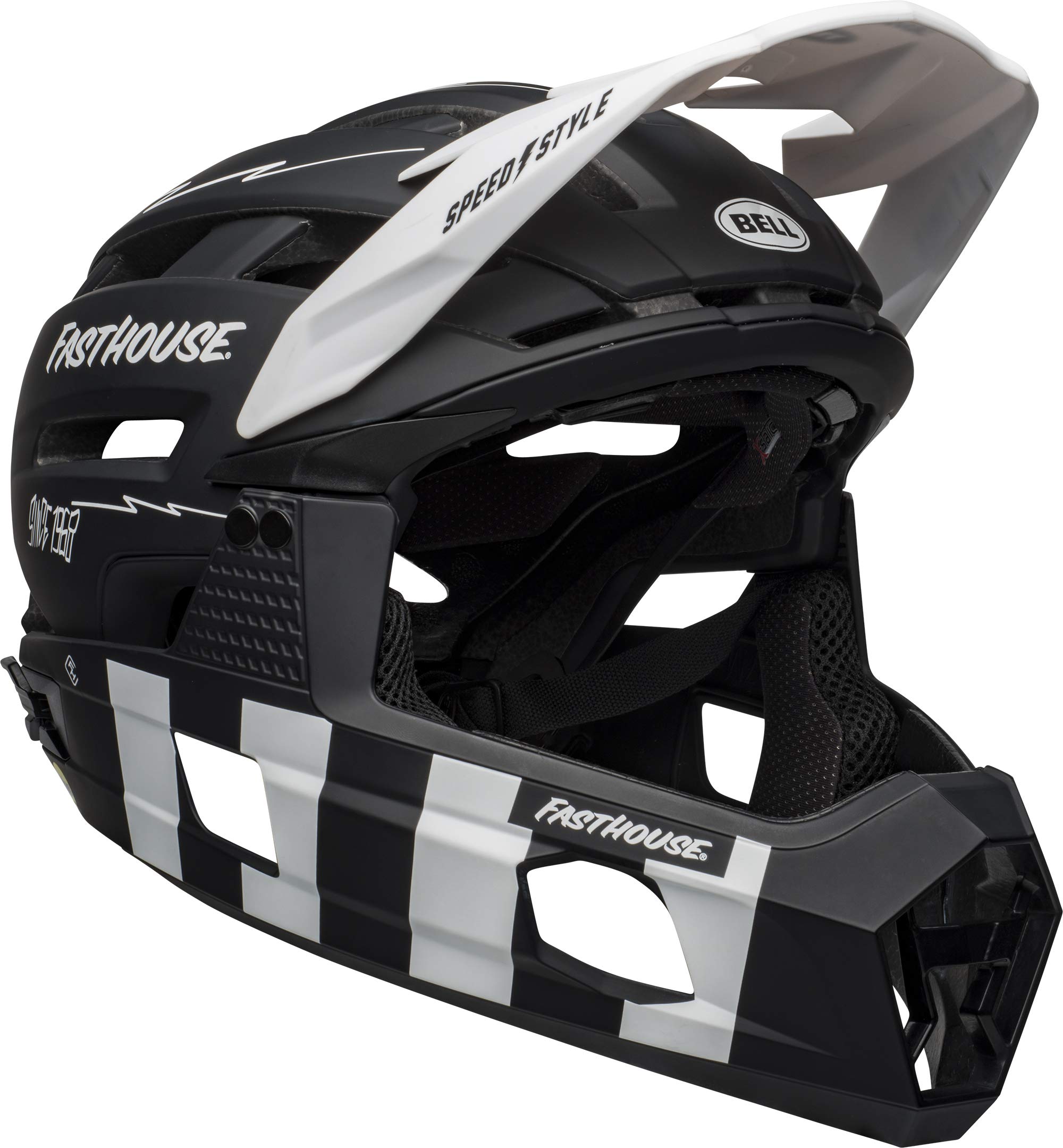 BELL Super Air R MIPS Adult Mountain Bike Helmet - Fasthouse Matte Black/White (2023), Small (52-56 cm)