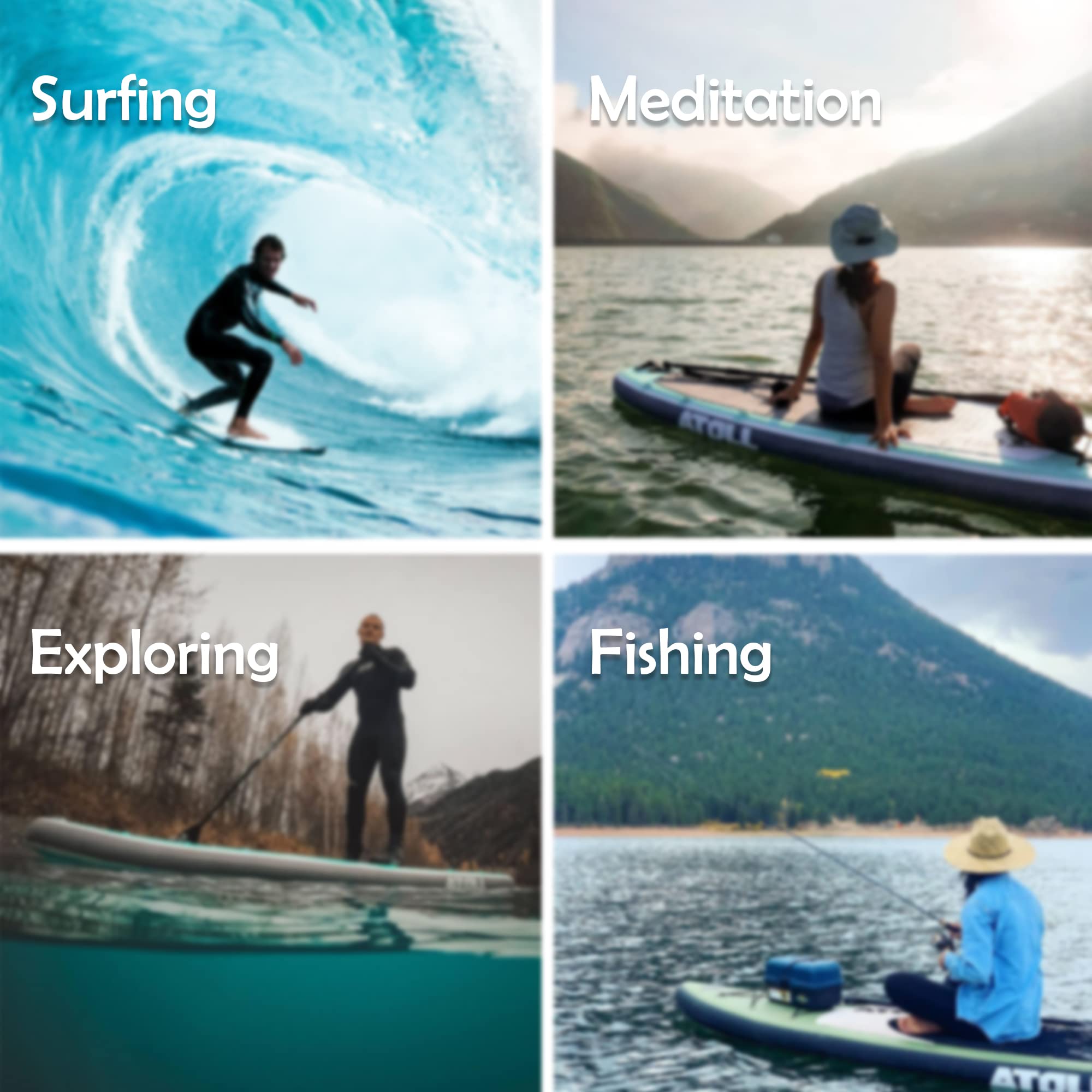 Atoll Inflatable Paddle Board with Premium SUP Stand Up Paddle Board Accessories & Back Pack, Non-Slip Comfort Deck for Unisex Adult - 11ft (Burgundy)