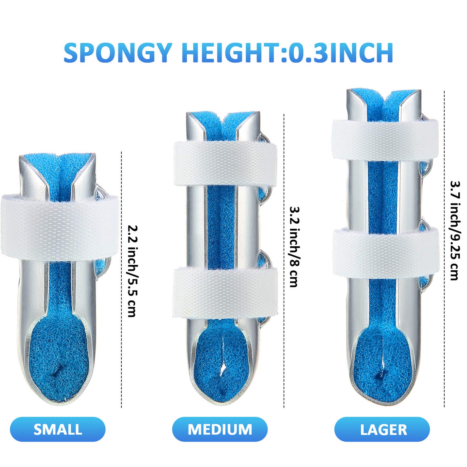 BBTO 3 Pieces Finger Splint Metal Finger Support Finger Immobilizer for Adults Children Finger