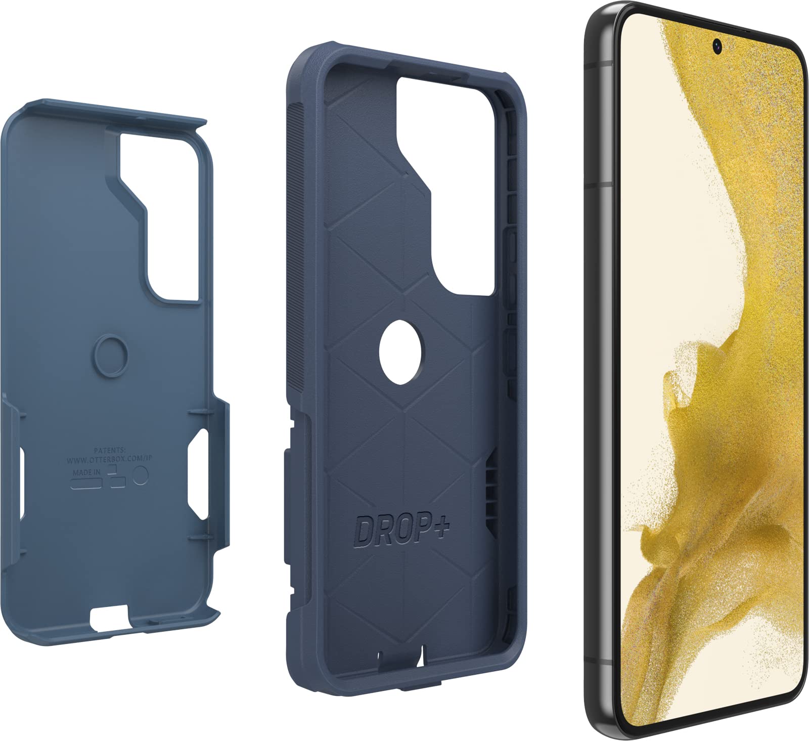 OtterBox Galaxy S22 Commuter Series Case - Rock Skip Way, Slim & Tough, Pocket-Friendly, with Port Protection Blue