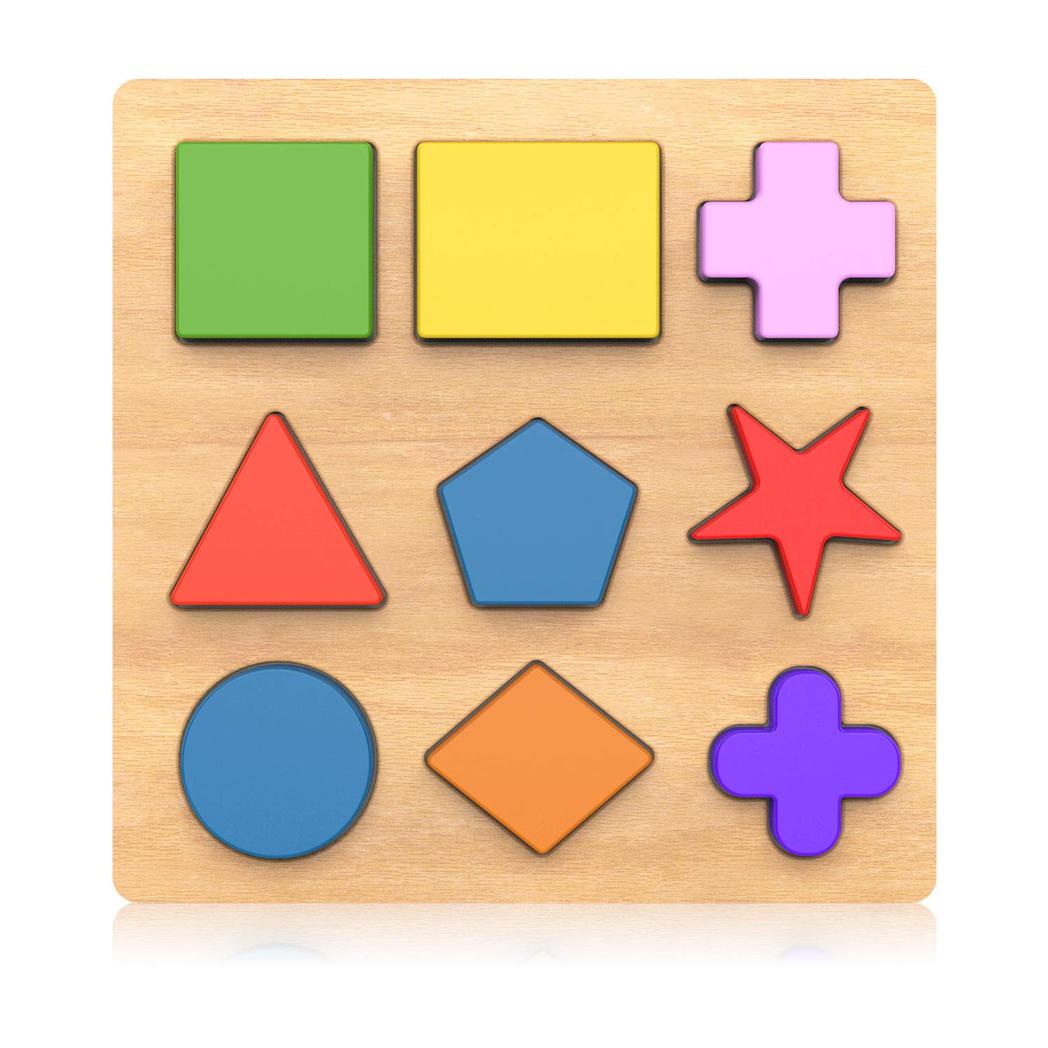 Kimuvin Wooden Number Puzzles, Preschool Educational Learning Board Toys for 3 4 5 Years Old Kids Toddlers