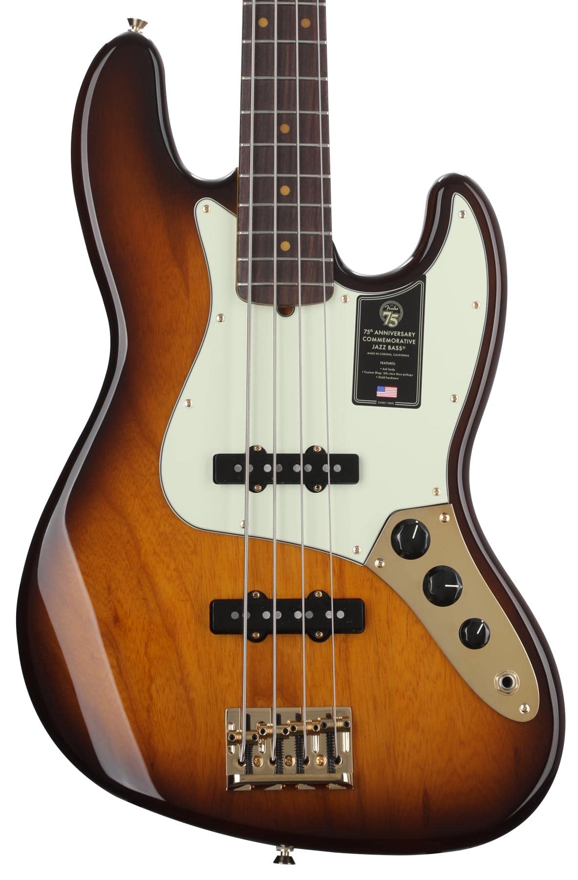 Fender 75th Anniversary Commemorative Jazz Bass - 2-color Bourbon Burst