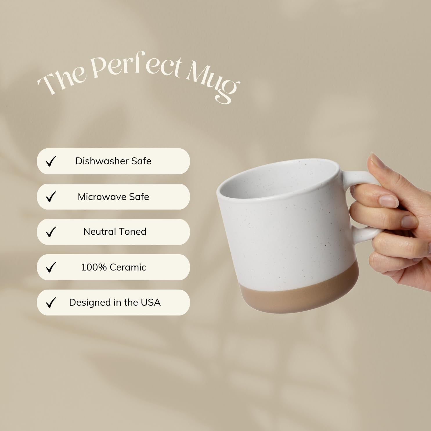 Unboxme Givenne 12oz Handcrafted Ceramic Coffee Mug β Speckled Gloss Finish with Nature-Baked Base β Microwave-Safe Artisanal Mug