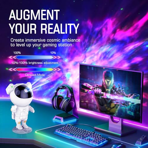 AUKYO Astronaut Galaxy Projector - Star Projector, Remote Control Spaceman Night Light with Timer, for Gaming Room, Gift for Kids Adults for Bedroom, Christmas, Birthdays, Valentine's Day