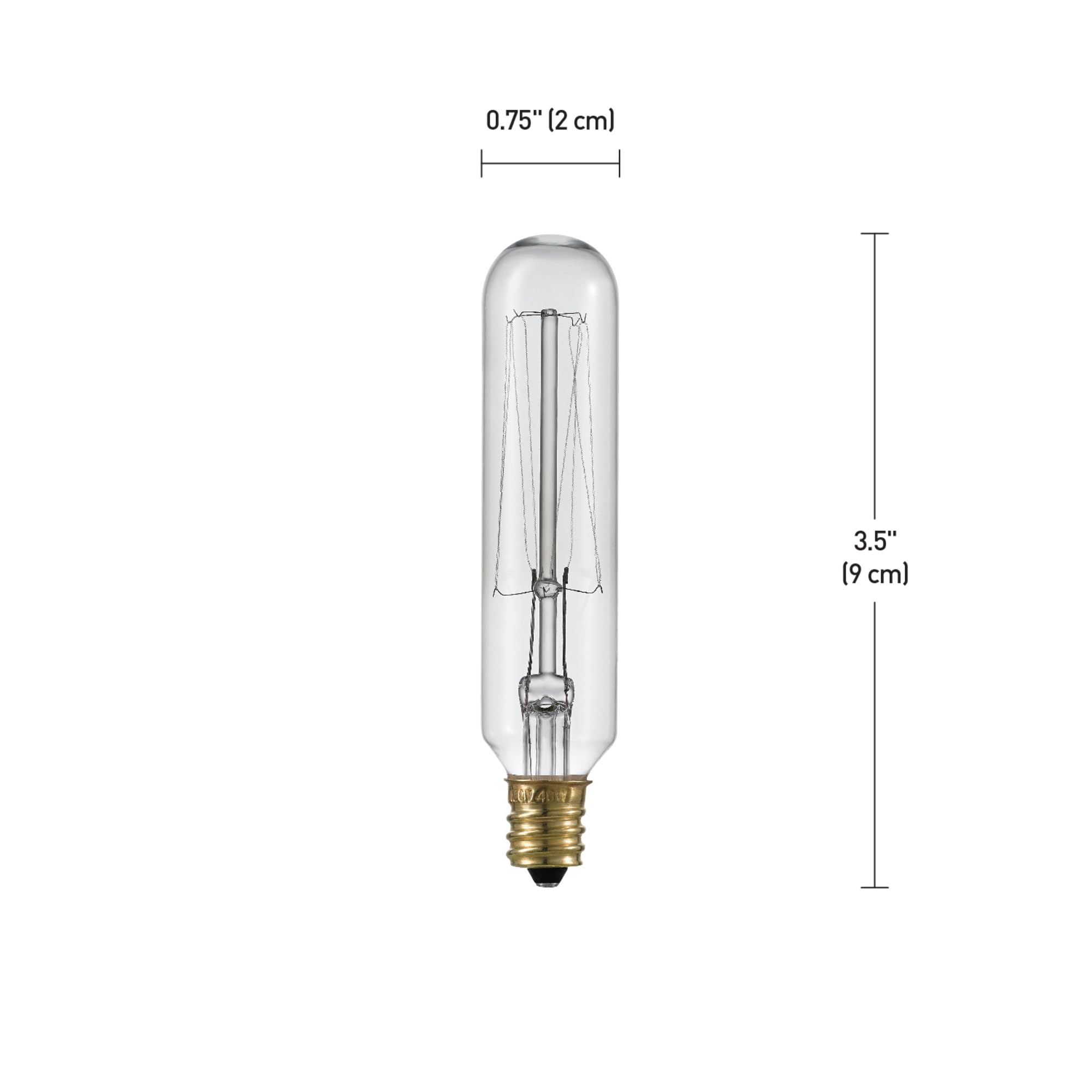 Globe Electric 80151 40W Vintage Edison Mini Tube Clear Glass Dimmable Incandescent Light Bulb 4-Pack, E12 Base, 210 Lumens, Edison Bulbs, Vintage Light Bulbs, E12 Light Bulb, Home Improvement
