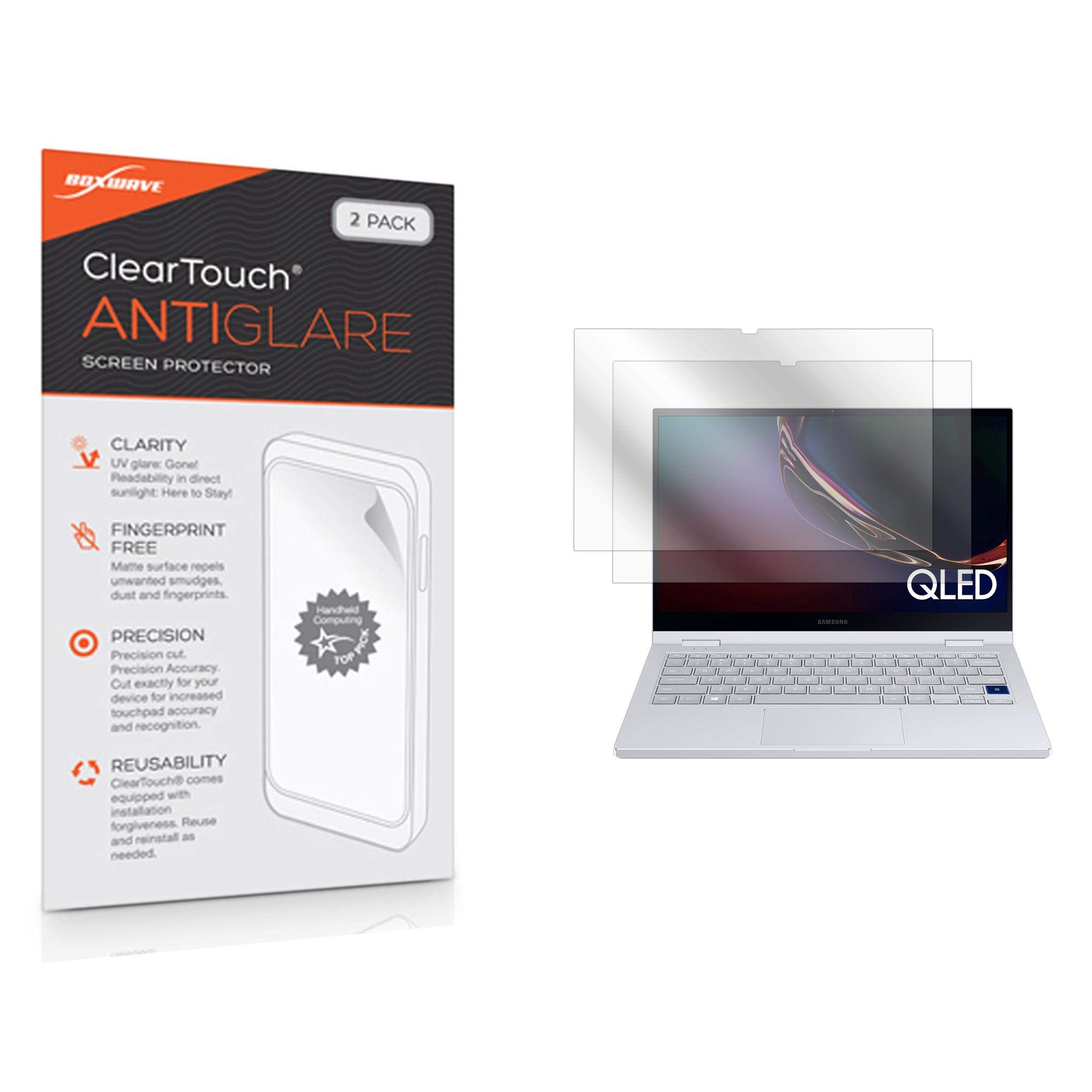 BoxWave Screen Protector Compatible with Samsung Galaxy Book Flex Alpha (13.3 in) - ClearTouch Anti-Glare (2-Pack), Anti-Fingerprint Matte Film Skin for Samsung Galaxy Book Flex Alpha (13.3 in)