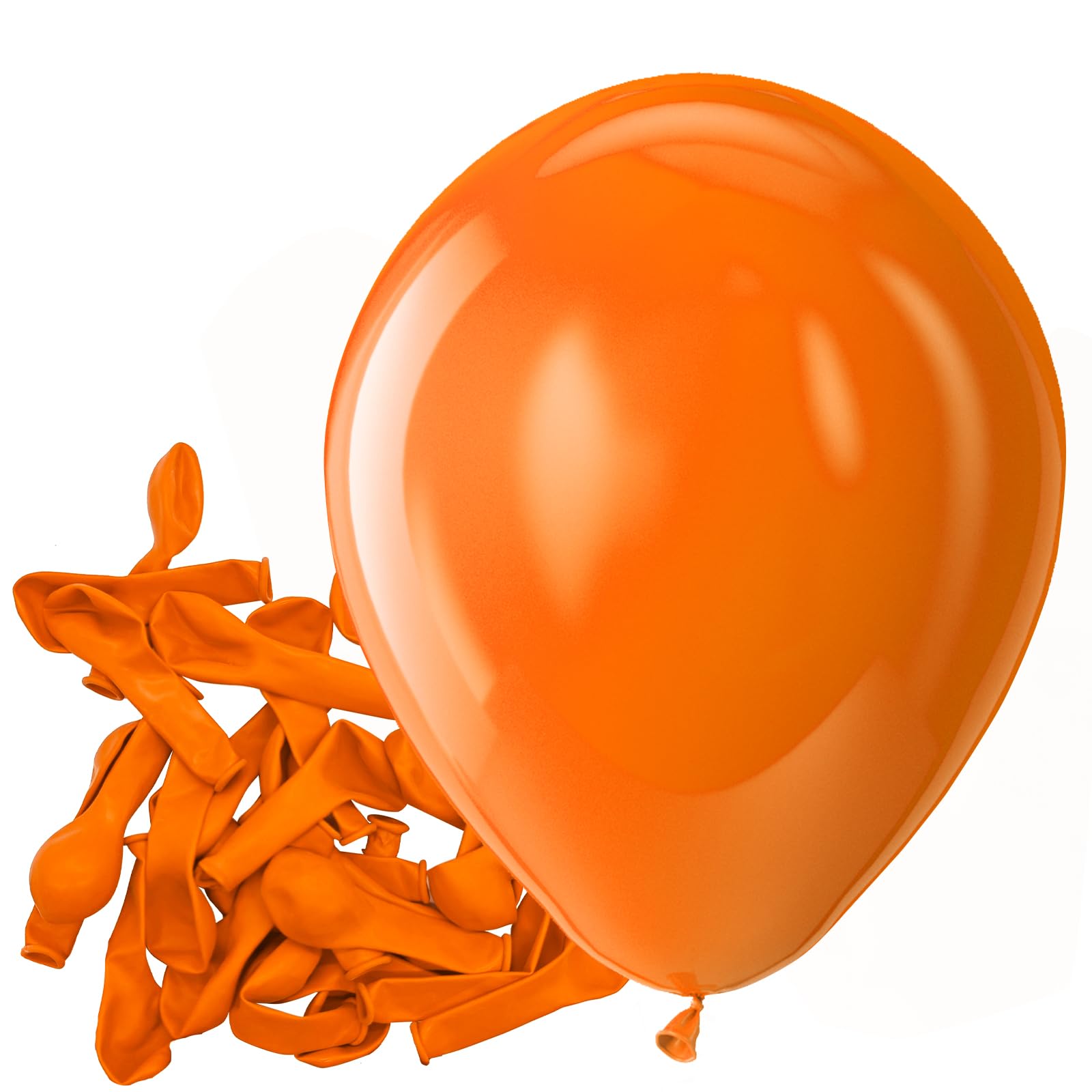 Bezente Orange Balloons Latex Party Balloons - 150 Pack 5 inch Matte Small Orange Helium Balloons for Birthday Wedding Baby Shower Halloween Party Decorations