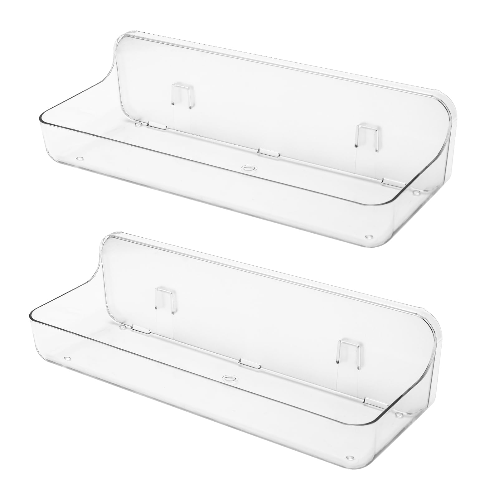 Diesisa 2pc Acrylic Wall Mount Organizer, Adhesive Shelf, Bathroom Shelves for Wall, Self Adhesive Organizer, No Drilling Hang Walls,with Self Adhesive Tape, for Bathroom, Kitchen, Living Room