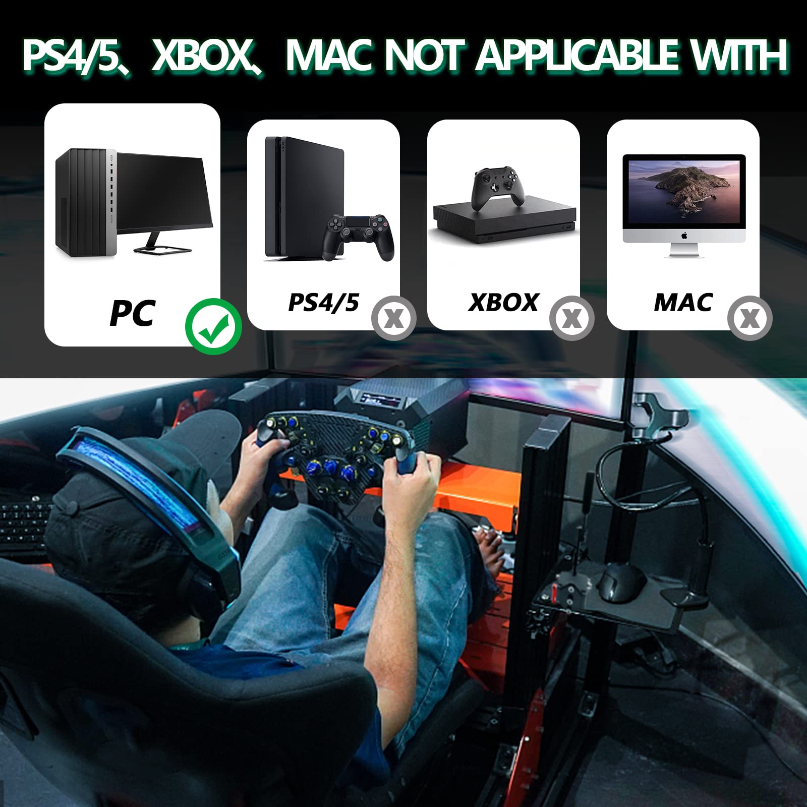 PC Racing Game USB Handbrake, 16-bit USB Handbrake for Racing game Compatible with Logitech G27/G29/G920 T500 T300, Brake Analog Performance Handbrake for Simulated Racing Games: DiRT Rally 2/4, LFS,