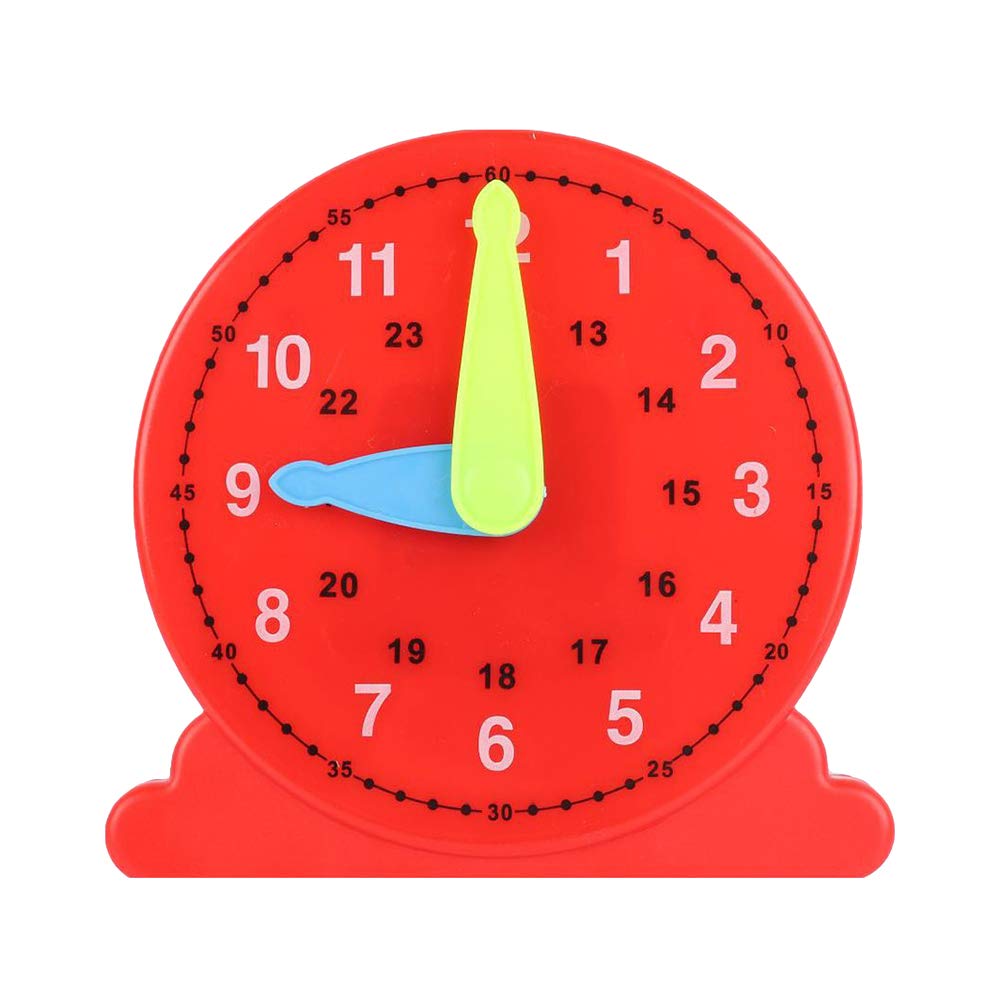 Gsdviyh36 12/24 Hours Montessori Student Learning Clock Time Teacher for Kids Children, Easy to Read, Not Easy to Broken, Punctual Timing Random Color