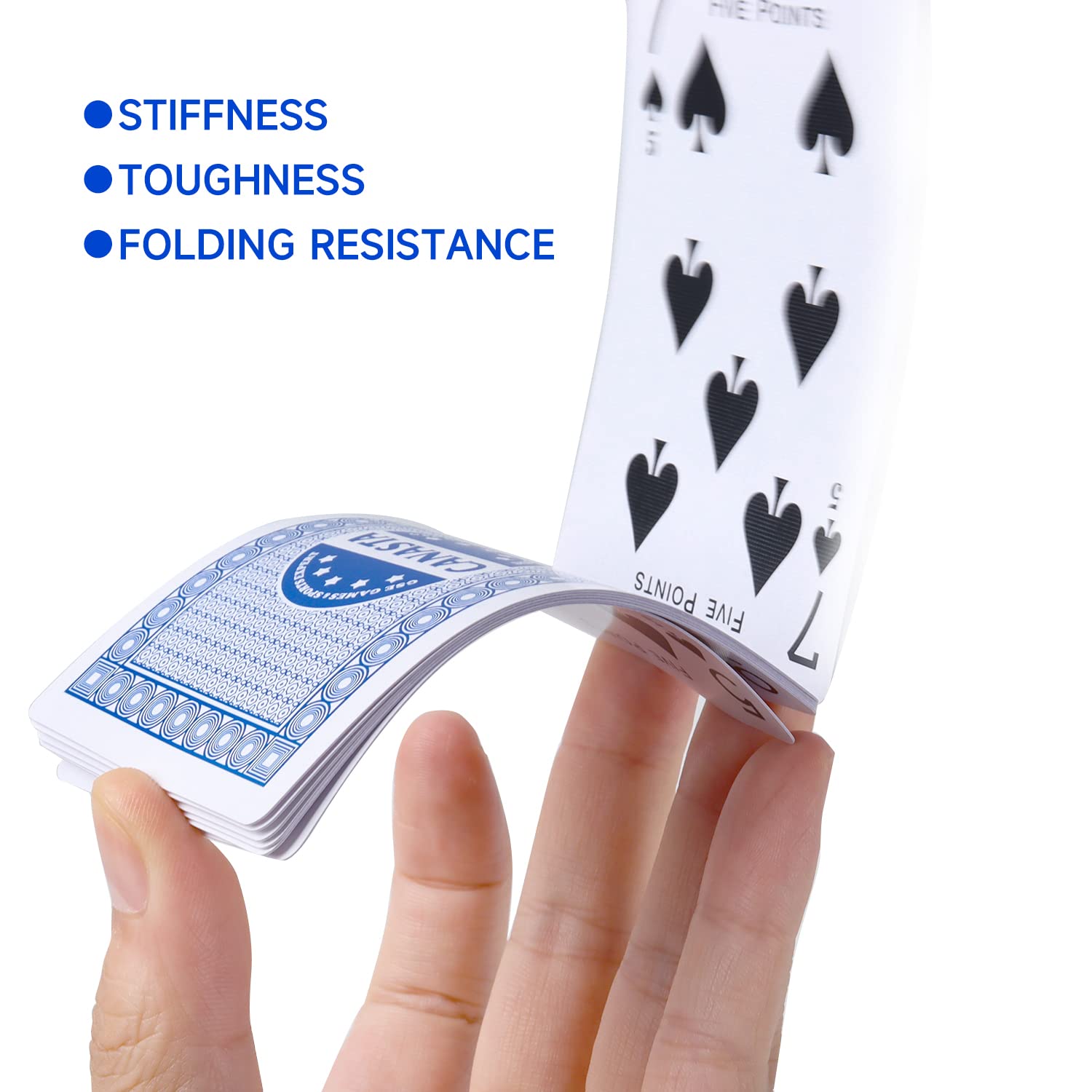 GSE Games & Sports Expert Canasta Cards Game Set, Includes 2 Decks Canasta Playing Cards with Point Values, a Revolving Card Tray, and 50 Canasta Score Sheets (Blue)