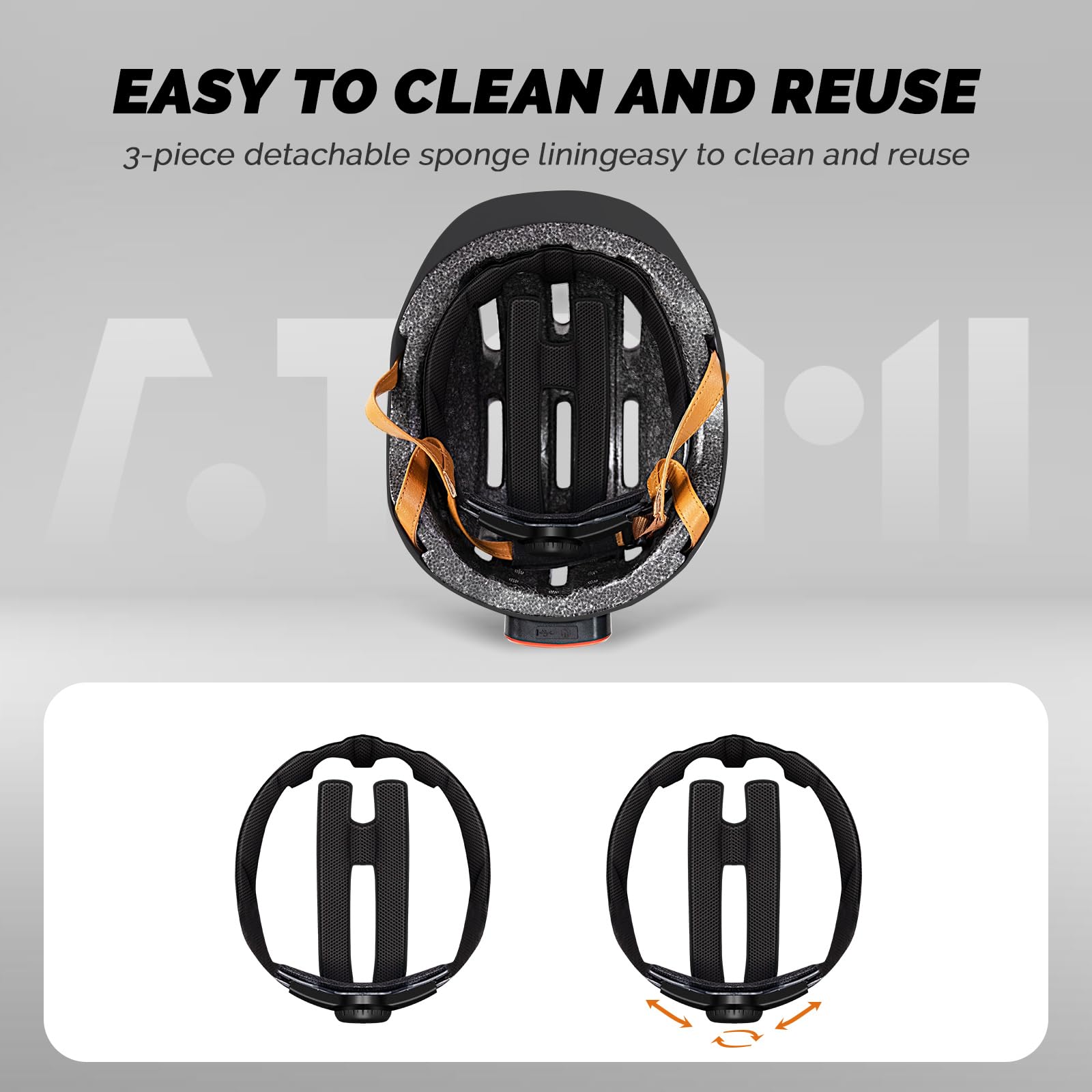 Atomi Bike Helmet - Rechargeable Back LED Helmet Light - CPSC Certified Bicycle Helmet - Electric Scooter Helmets for Adults with Adjustable Strap - Bright Lights Get Noticed