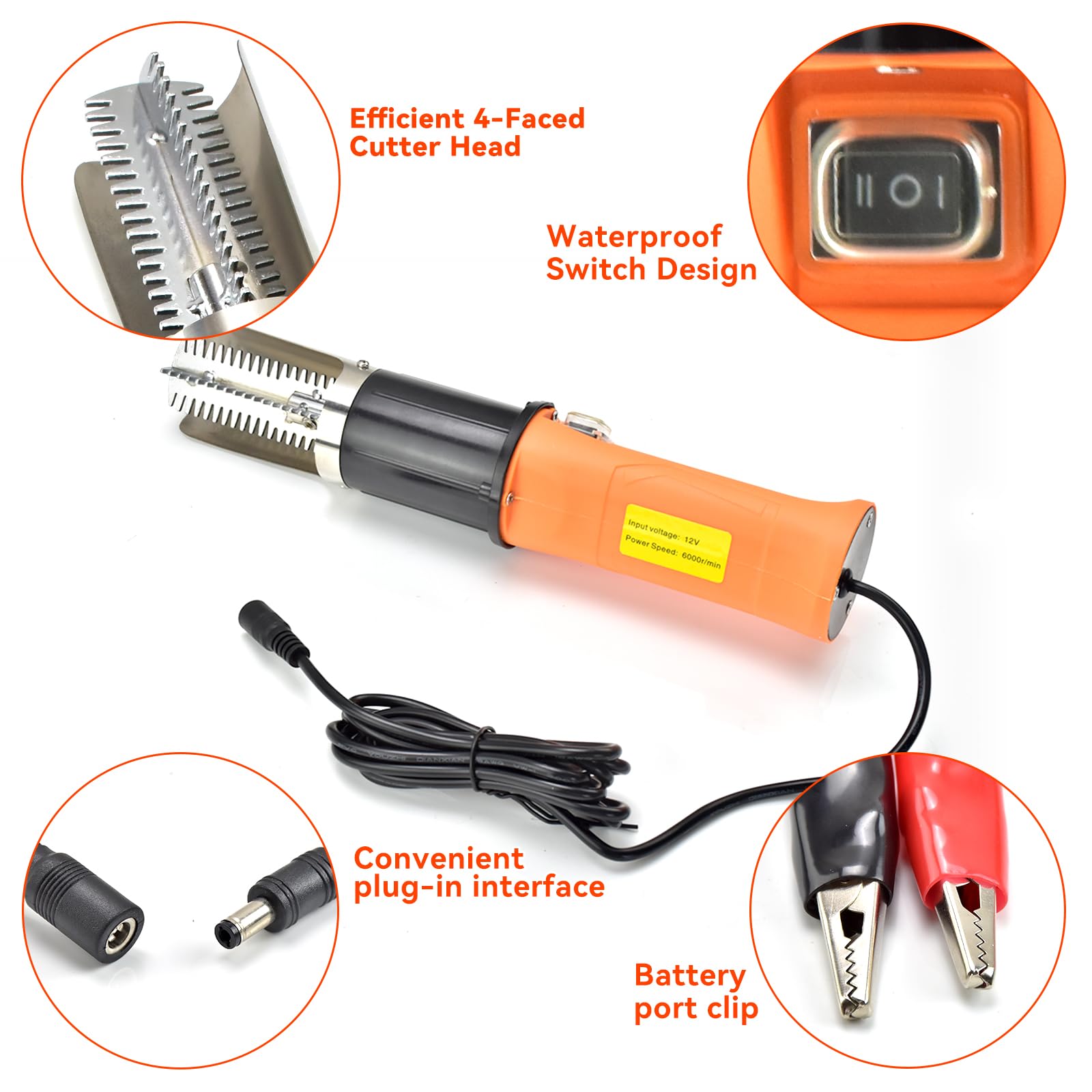 Corded Electric Fish Scaler, Host IPX7 Waterproof, Two-way Rotated, Extended AC Adapter Cord, Continuous Uninterrupted Work, Electric Fish Scaler Remover, Professional Fish Scale Remover Tools