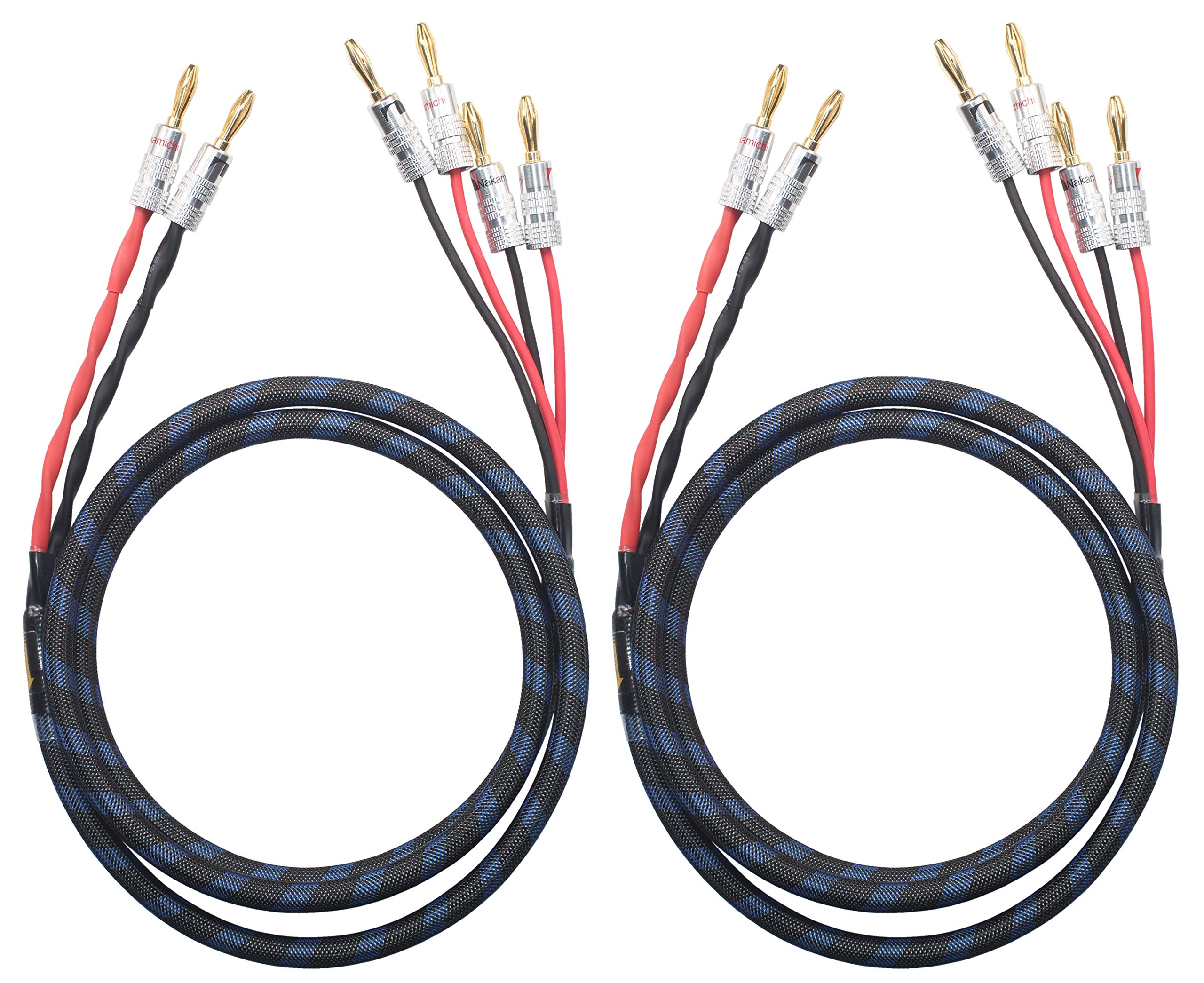 KK Cable CB-2B Bi-Wire Speaker Cable (2 Banana Plugs - 4 Banana Plugs), 1pair Set (Total 12banana Plugs), CB-2B (3M(9.84ft))