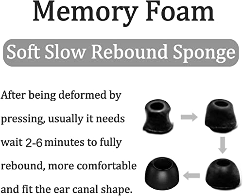 Memory Foam Tips Compatible with Galaxy Buds Pro/Galaxy Buds 2 / Galaxy Buds Plus Replacement Ear Tips, Perfect Noise Cancellation, Fit in Case, 6 Pairs [3 Size] Foam Tips Black (Foam GBP6P)